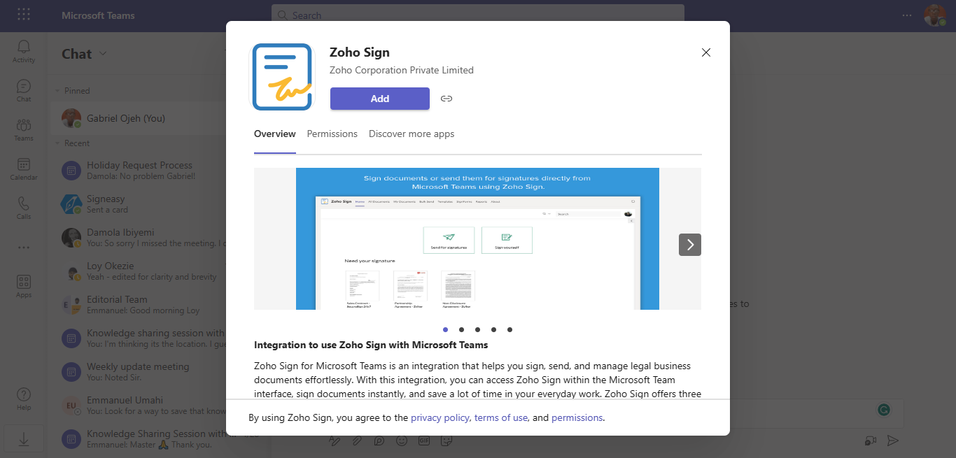 How to Sign Documents in Microsoft Teams Using Zoho Sign