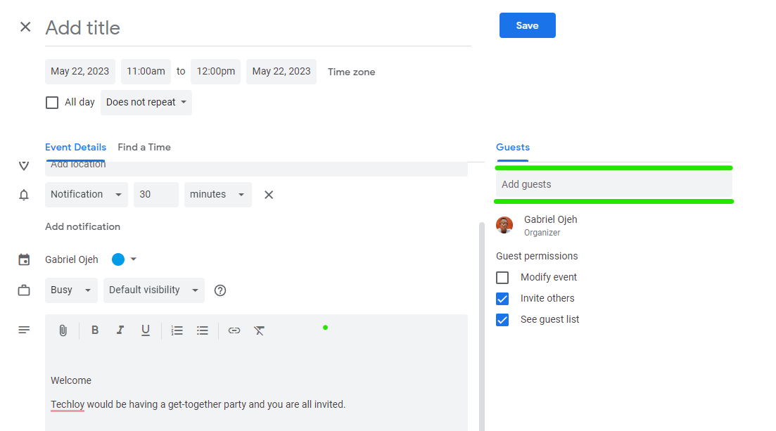How to Create an RSVP Event in a Google Calendar