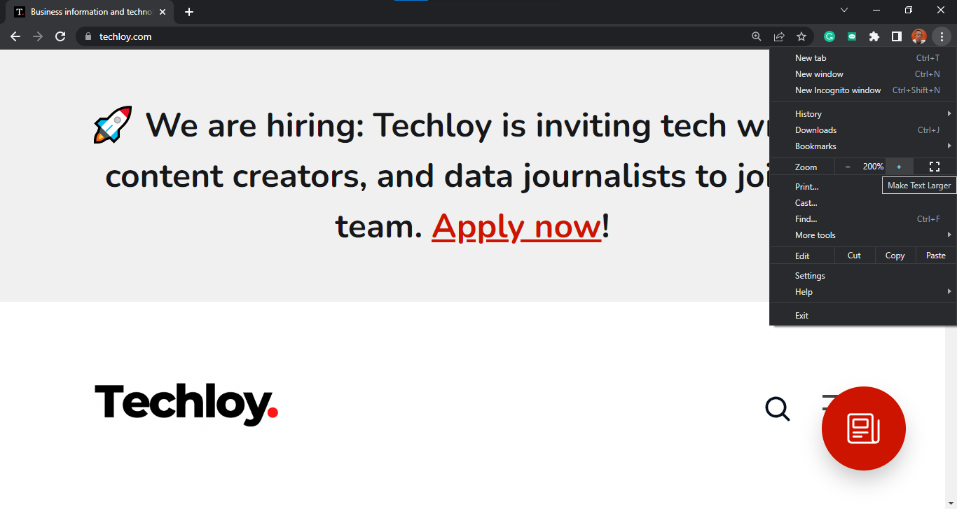 How to Zoom In and Out on Chrome Browser