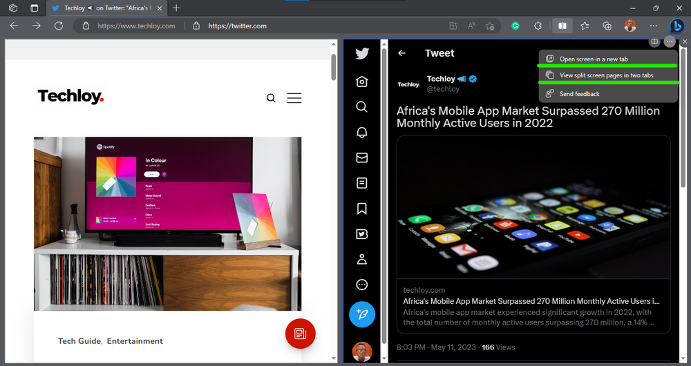 How to Split Screen in Microsoft Edge Browser