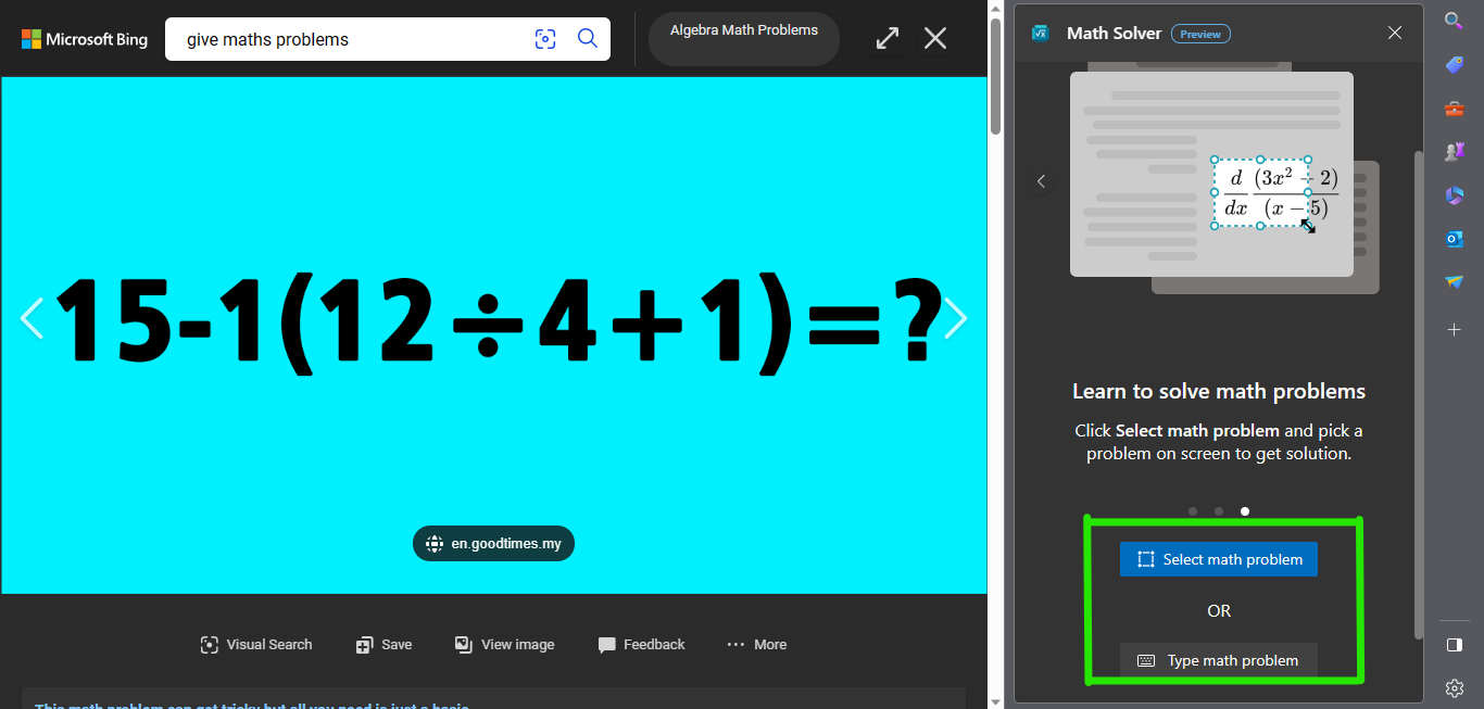 How to Solve Math Using the Microsoft Edge Browser
