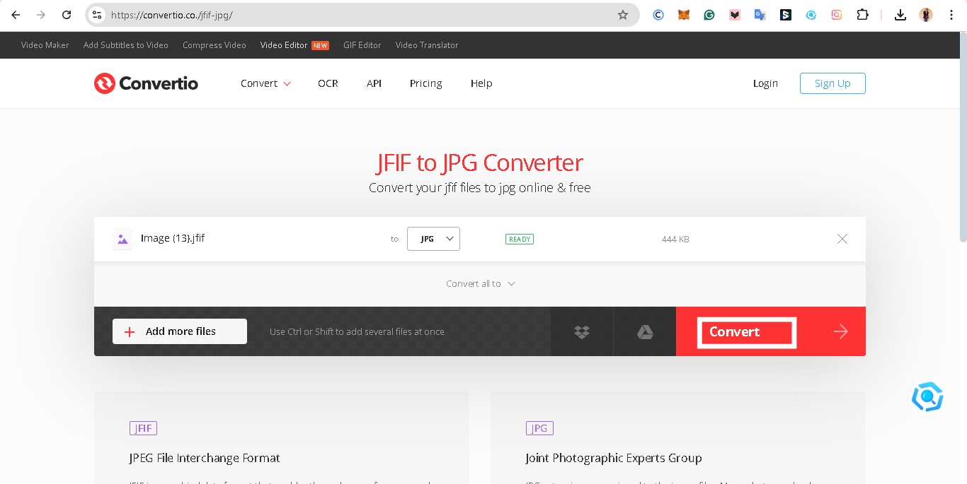How to convert file format using Convertio