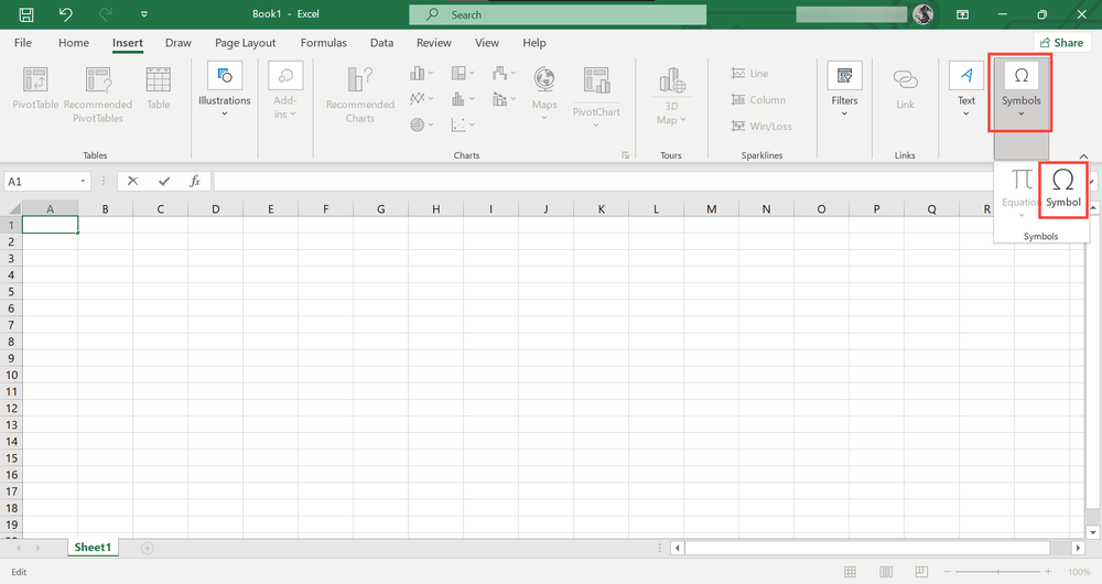 How to insert a symbol in Microsoft Excel
