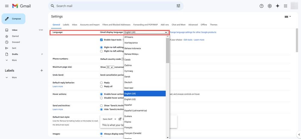 How to Change Your Default Language on Gmail