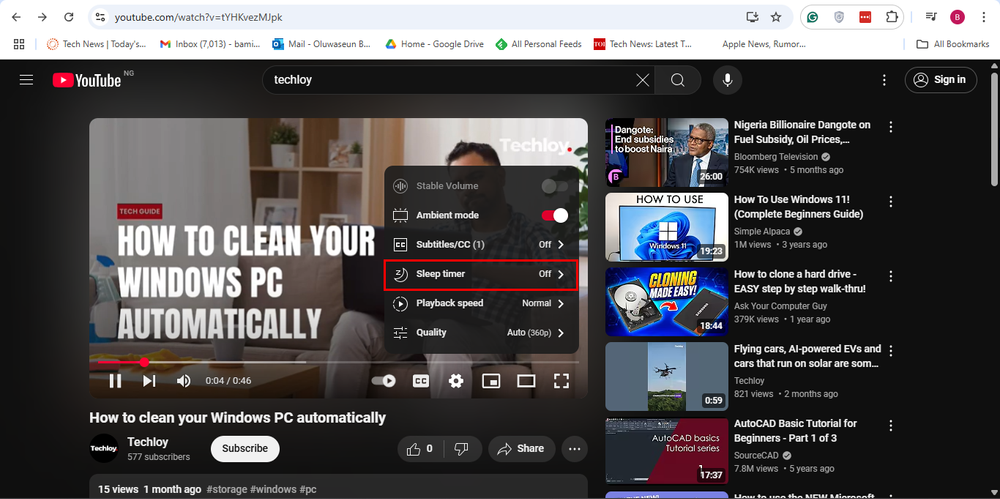 HOW TO: Set up Sleep Timer on YouTube