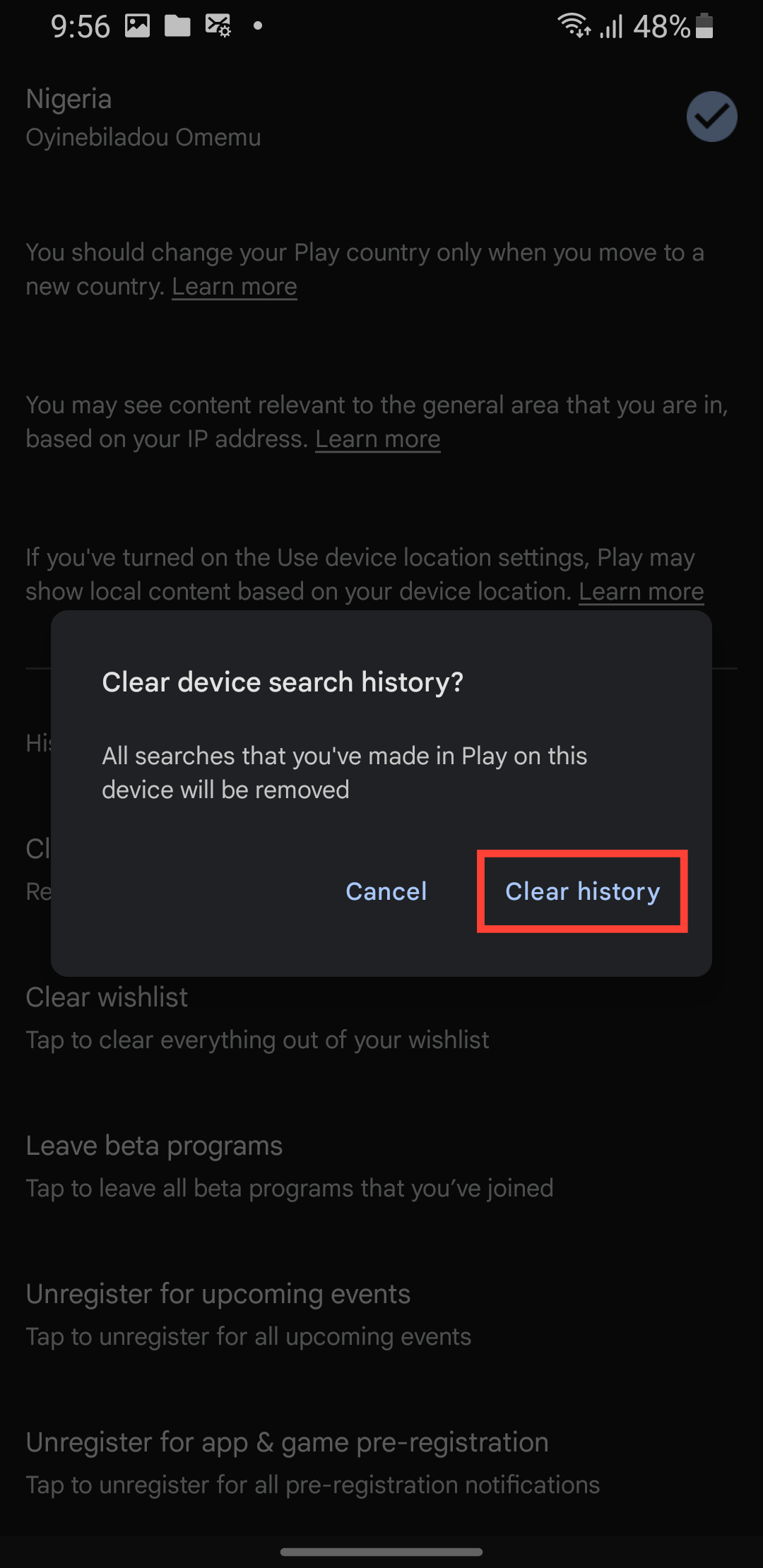 HOW TO: Clear Your Google Play Store Search History
