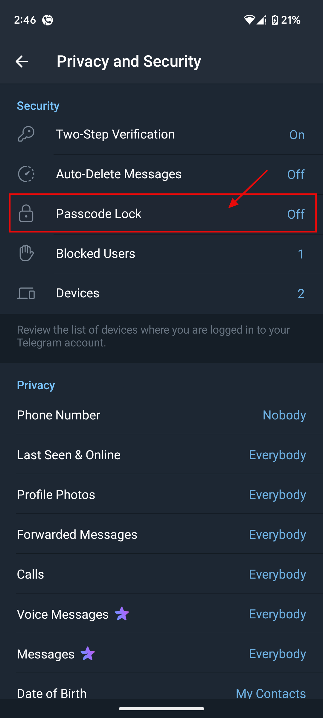 How to Lock Telegram Using Passcode on Mobile