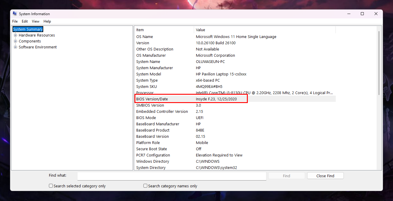 How to Check BIOS Version in Windows 11