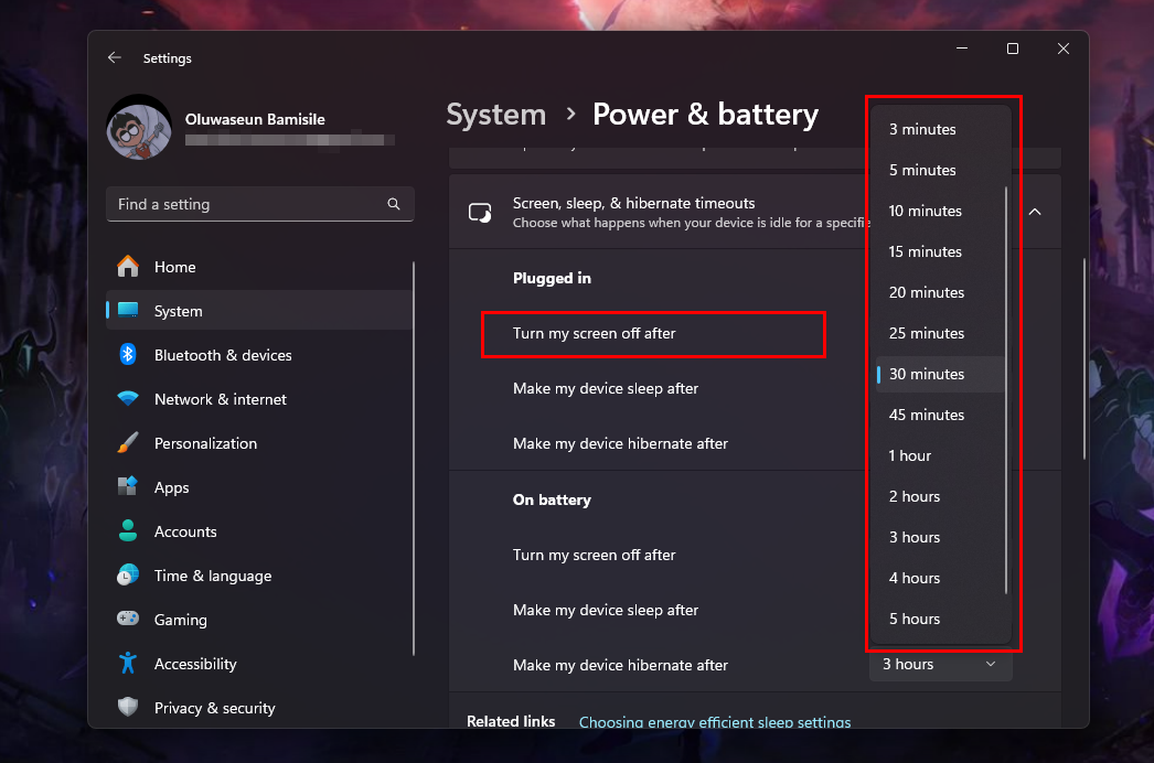 How to Change the Screen Timeout in Windows 11