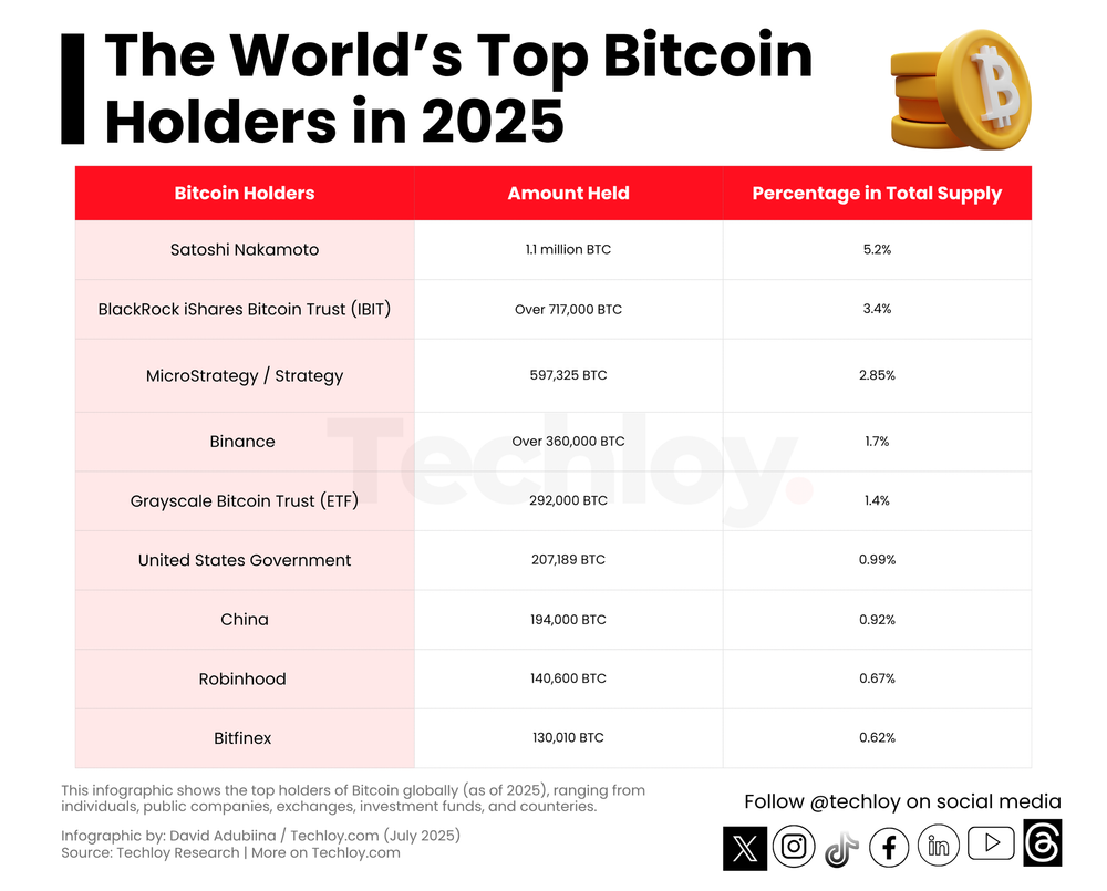 The World’s Top Bitcoin Holders in 2025