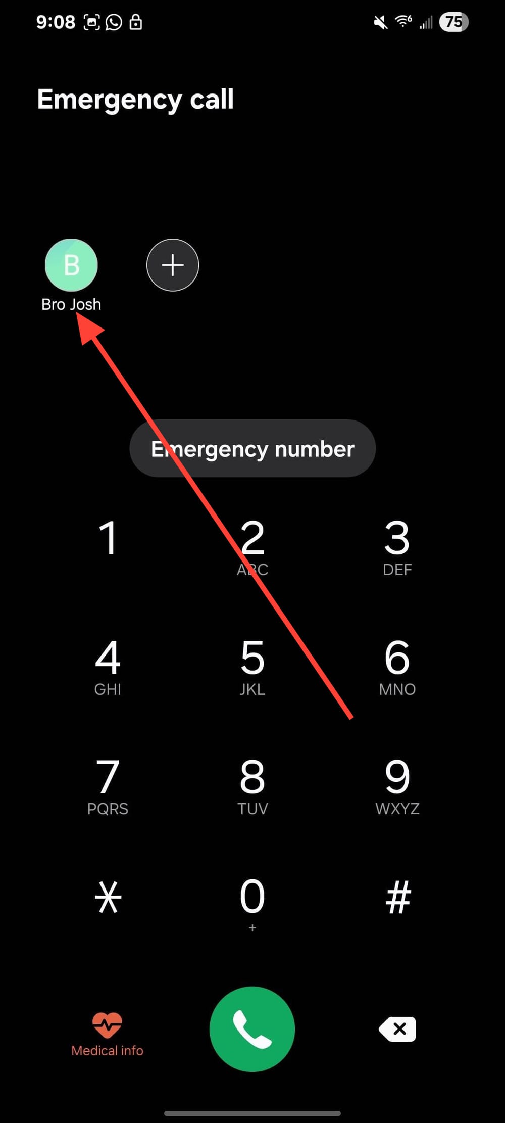 How to set up emergency contact on a Samsung Galaxy Phone
