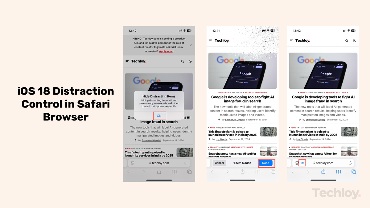 How to use iOS 18 Distraction Control in Safari Browser