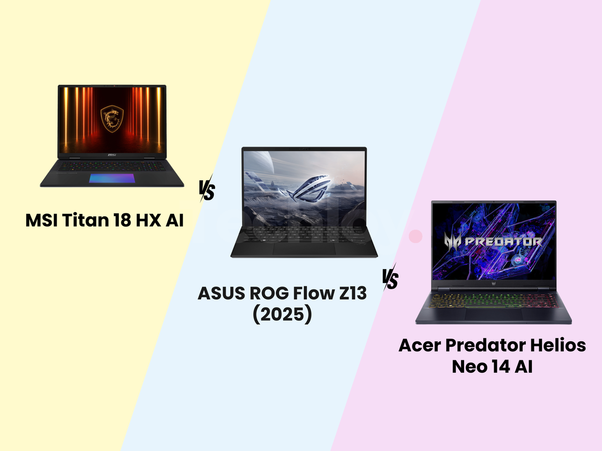 MSI Titan 18 HX AI vs. ASUS ROG Flow Z13 (2025) vs. Acer Predator ...