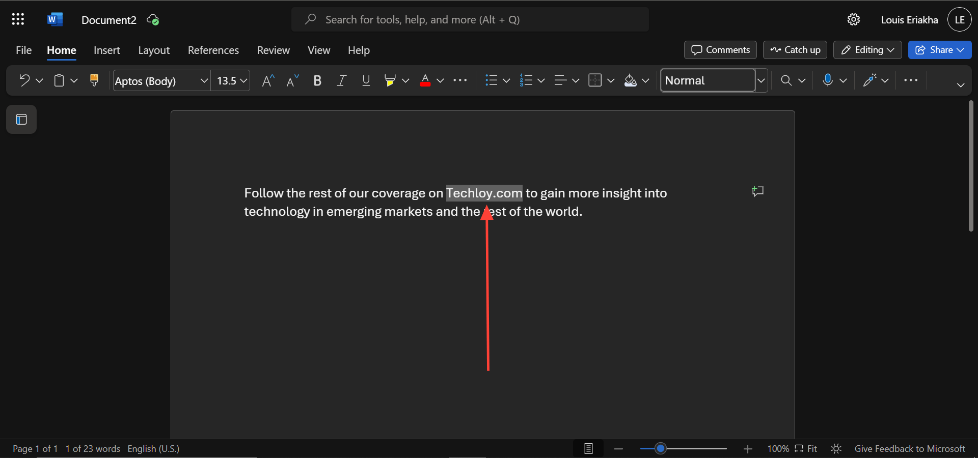 How to add "hyperlinks" in Microsoft Word