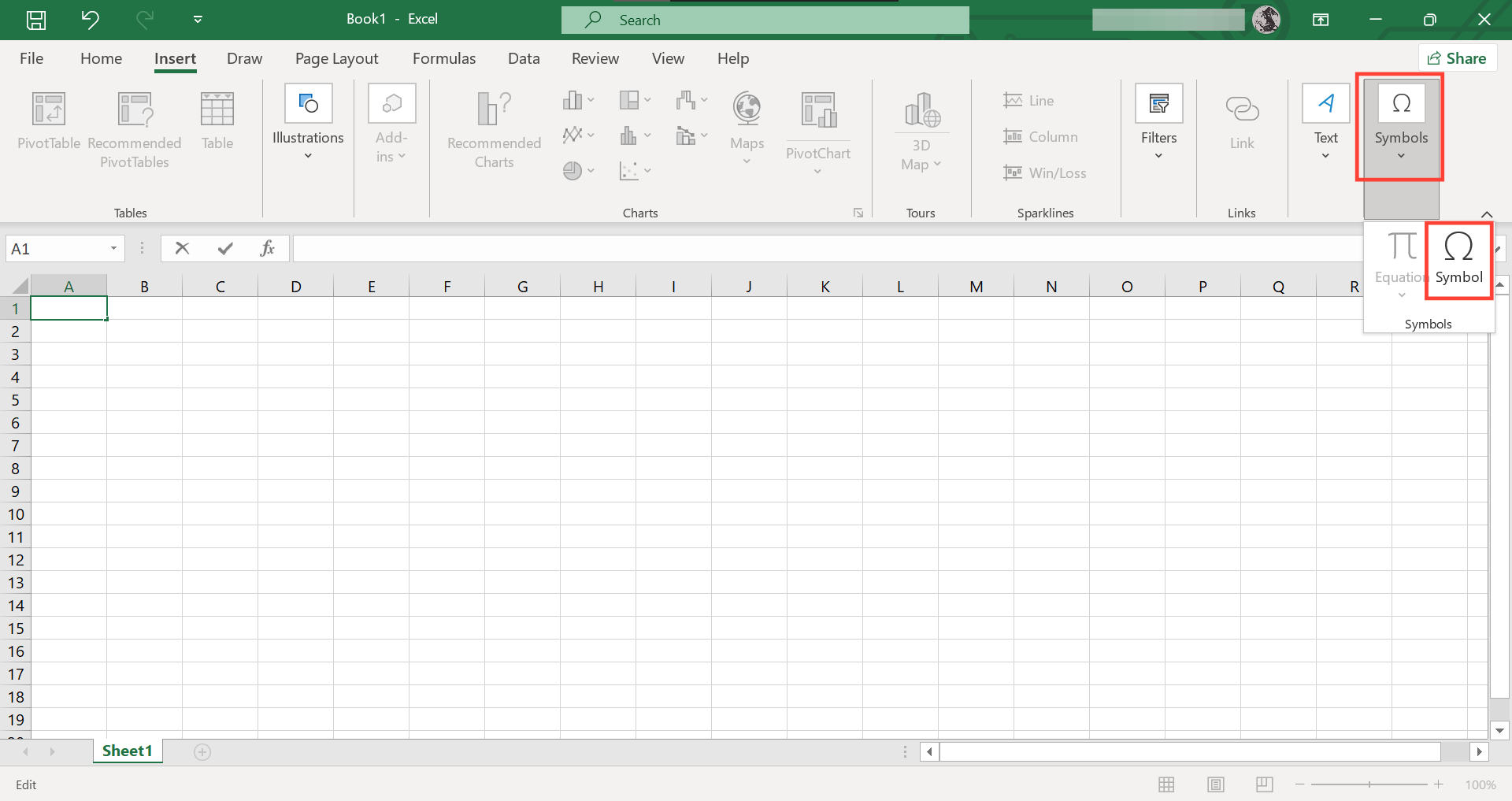 How to insert a symbol in Microsoft Excel