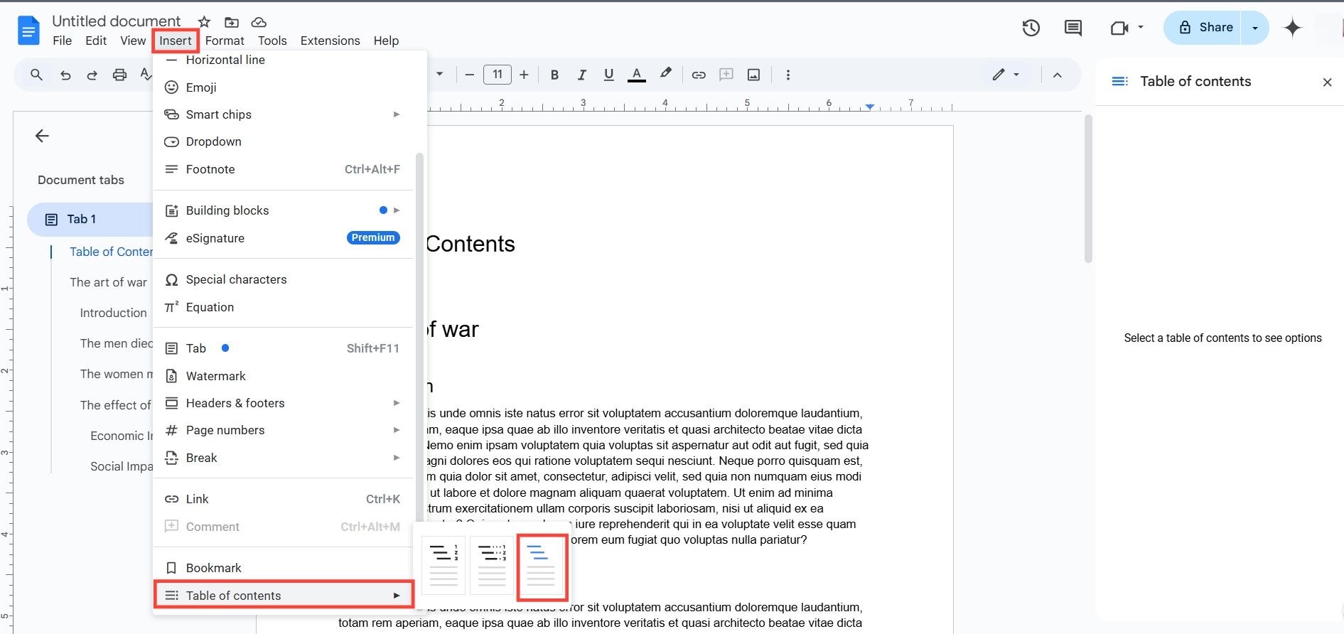 How to Create a Clickable Table of Contents in Google Docs
