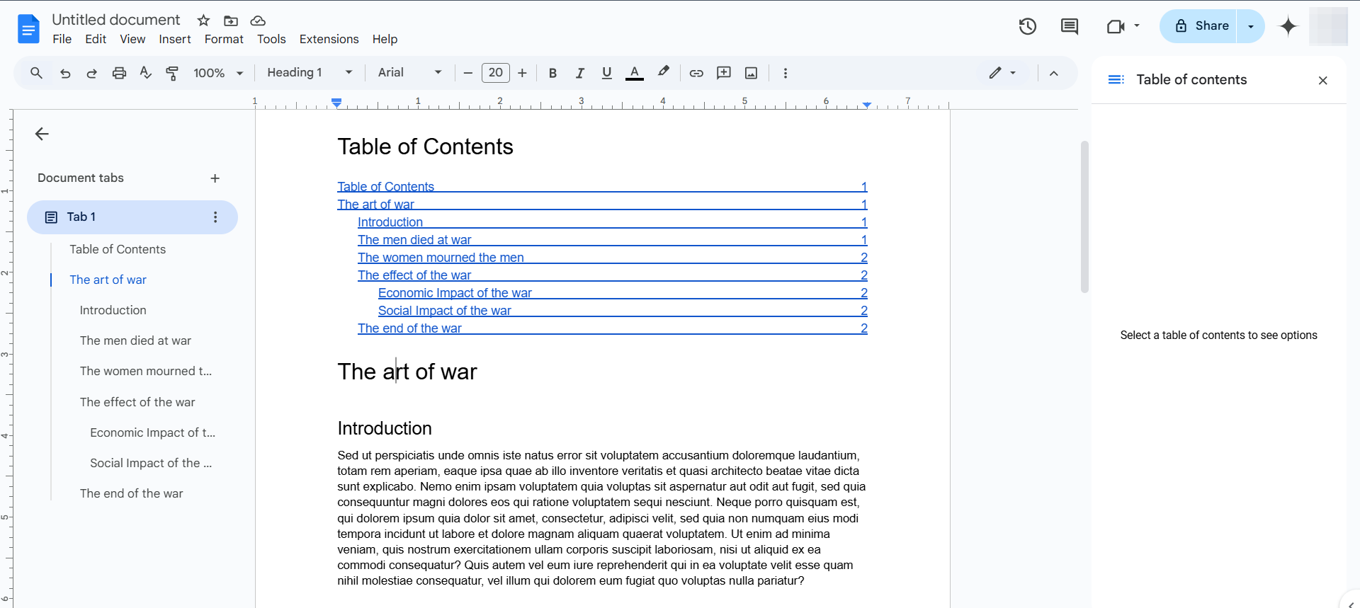 How to Create a Clickable Table of Contents in Google Docs