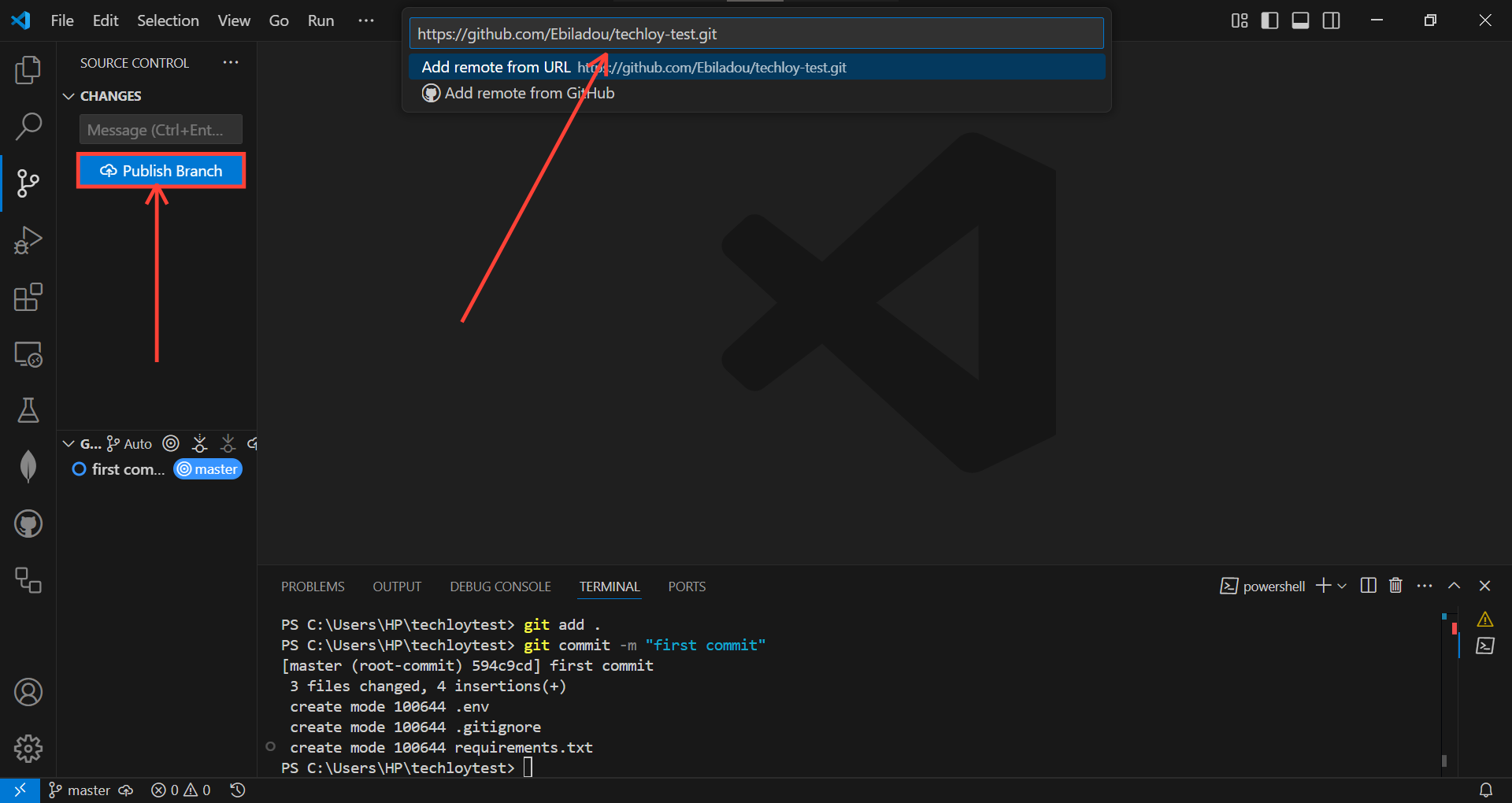 How to push changes to GitHub from VS code