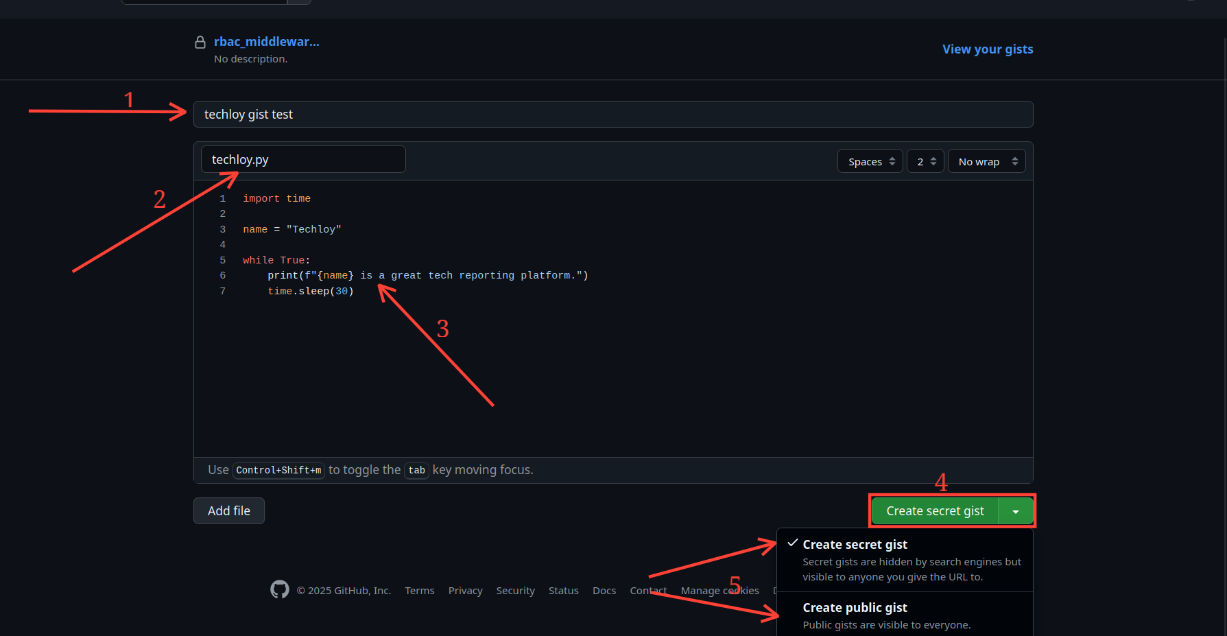How to use Gists on GitHub