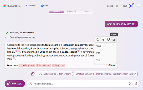 How to Save or Export Your Microsoft Bing Chat