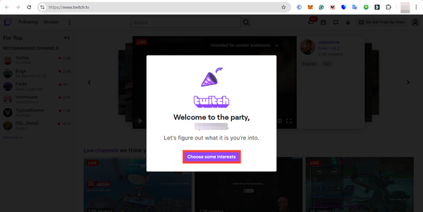 How to set up an account on Twitch