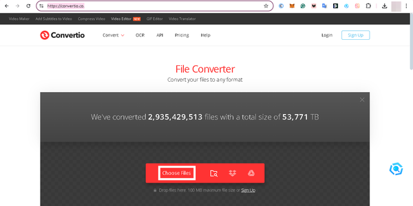 How to convert file format using Convertio