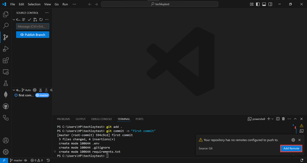 How to push changes to GitHub from VS code