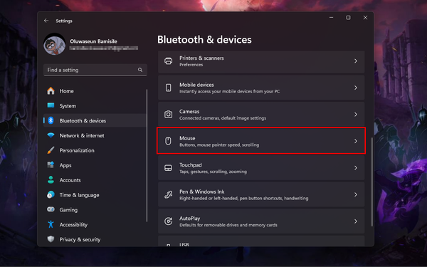 How to change mouse speed on Windows 11