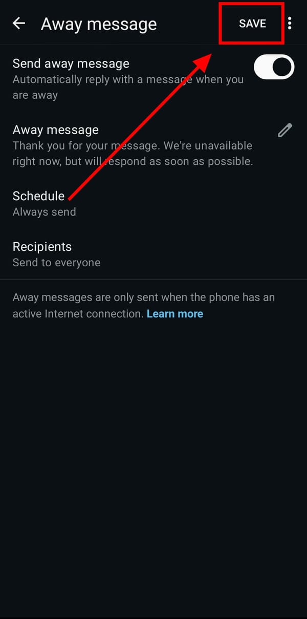How to Set Up an Away Message on WhatsApp Business
