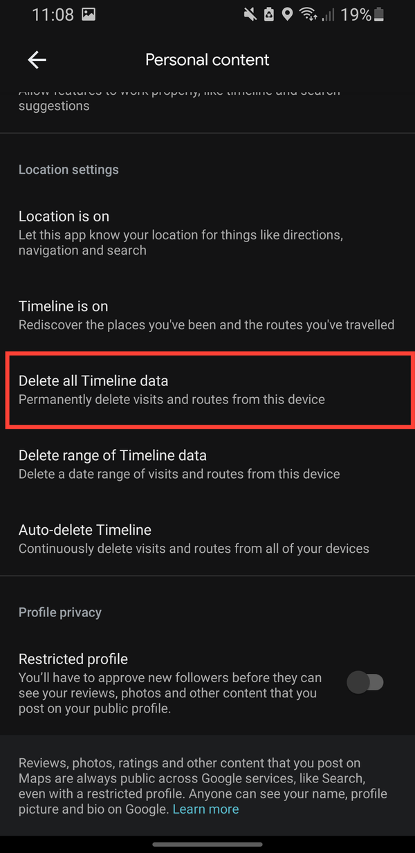 How to delete your location history on Google Maps