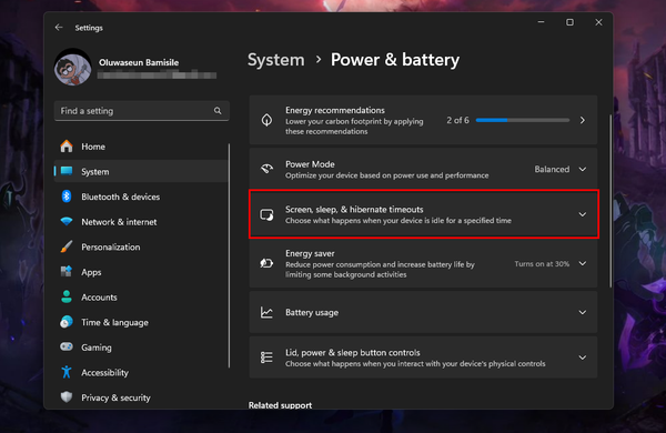 How to Change the Screen Timeout in Windows 11